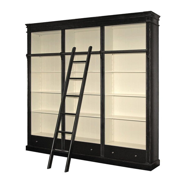 Black Bookcase with Ladder – Interiosity Home Boutique